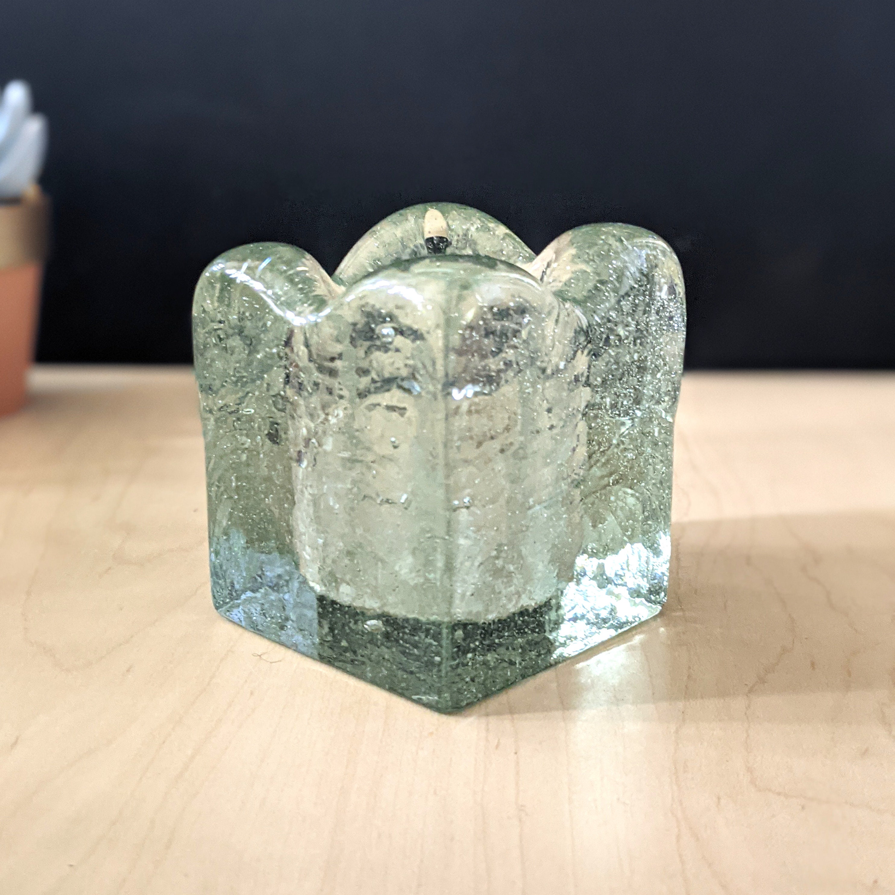 Ice Cube Clear Glass Candle Holder 1960s Mid Century Modern - Etsy UK