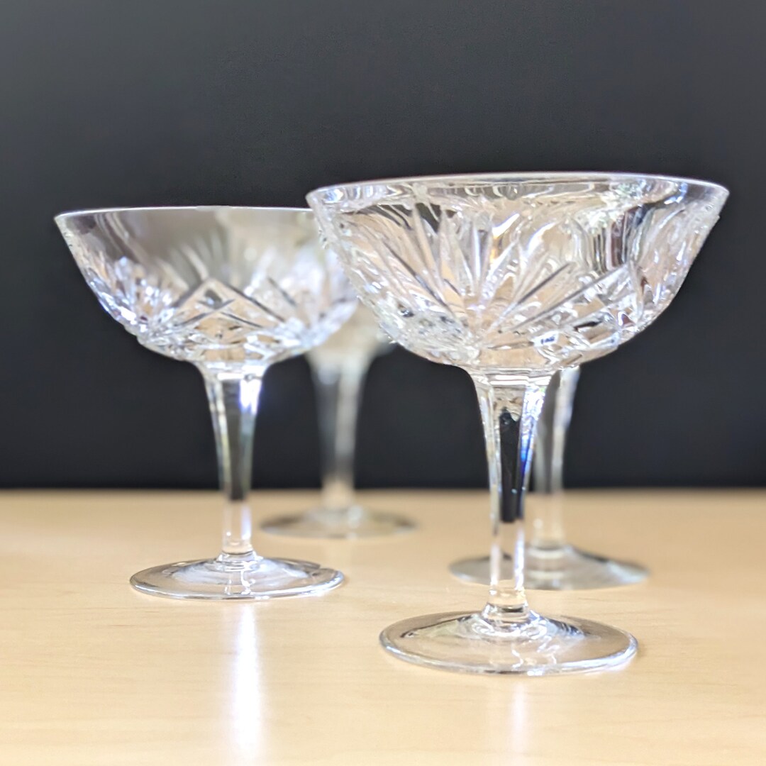 Mid Century Modern Cocktail Glasses With Pressed Glass Design. - Etsy