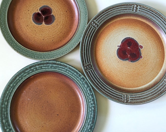 Vintage Parrot Ranch California Studio Pottery Dinner Plates. Set of ...