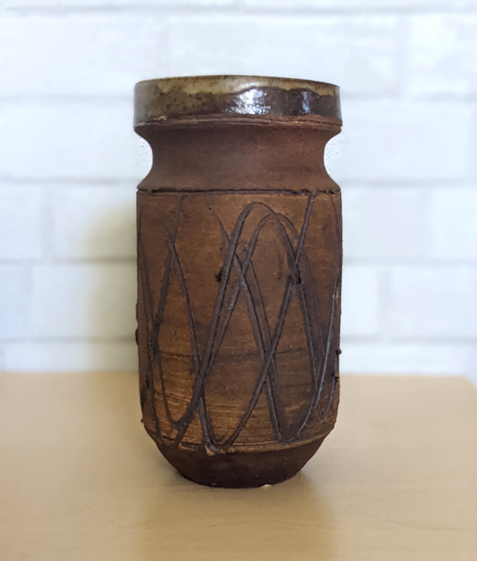 Vintage Rustic Stoneware Pottery Vase Signed by Artist. | Etsy