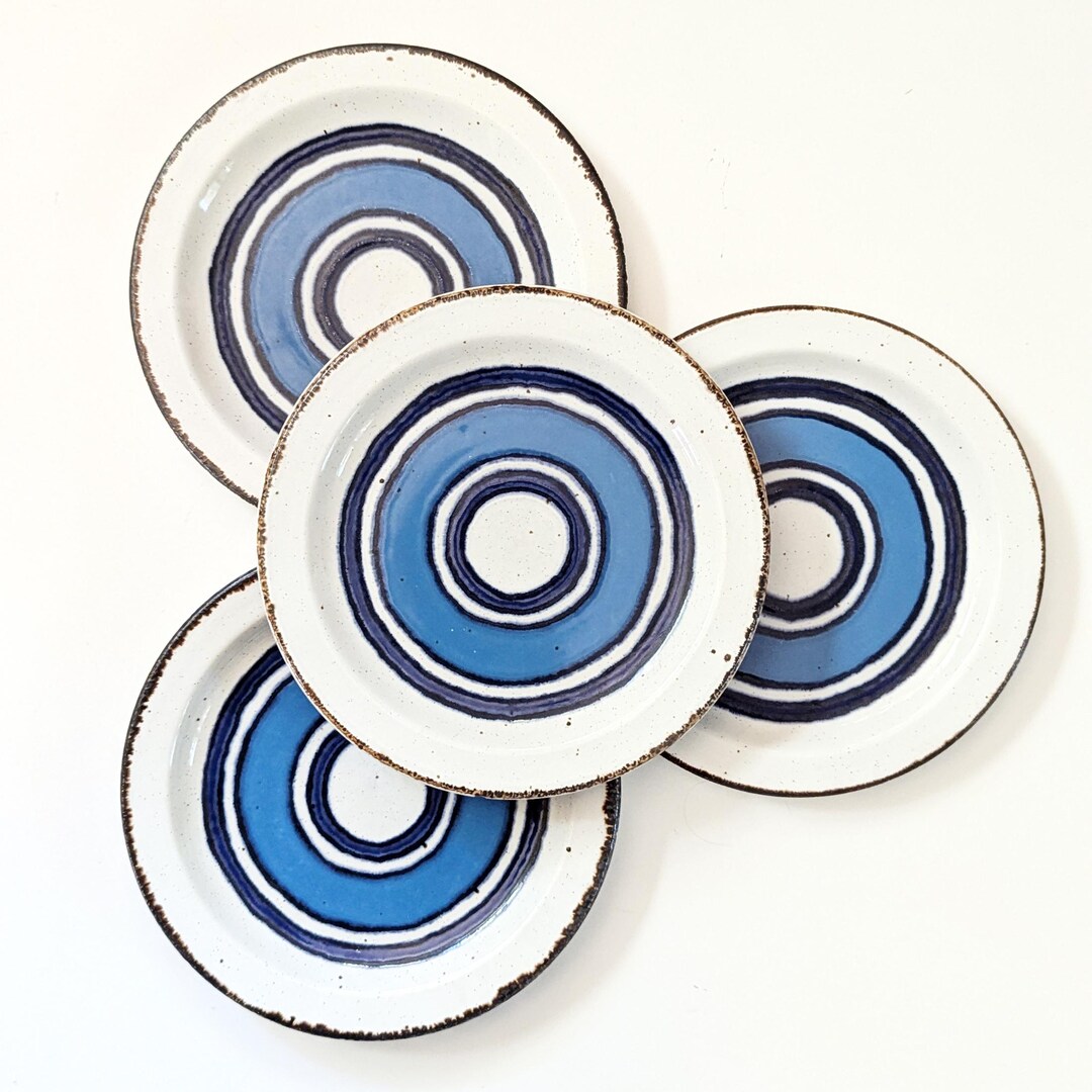 Midwinter Moon Bread and Butter Plates, 1970s Stonehenge Stoneware ...