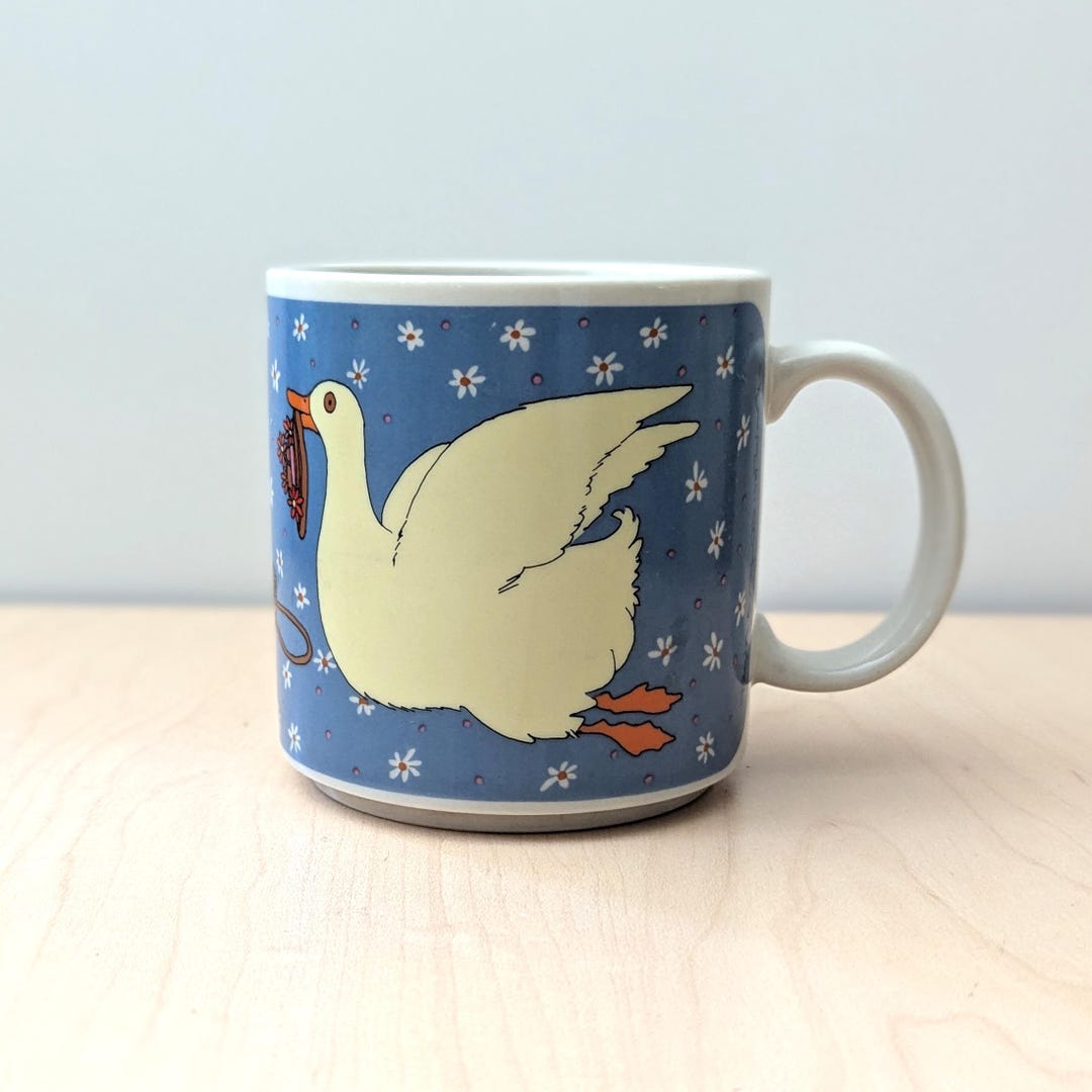Vintage Taylor & Ng Goose Mug, 1980s, Stoneware, Blue, 12 Oz Gracey ...