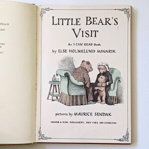 Little Bear's Visit. Vintage 1960s Kids Book by Maurice Sendak. - Etsy