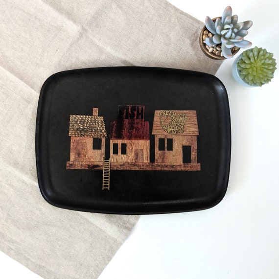 Couroc Fish House. Vintage Rectangular Tray. | Etsy