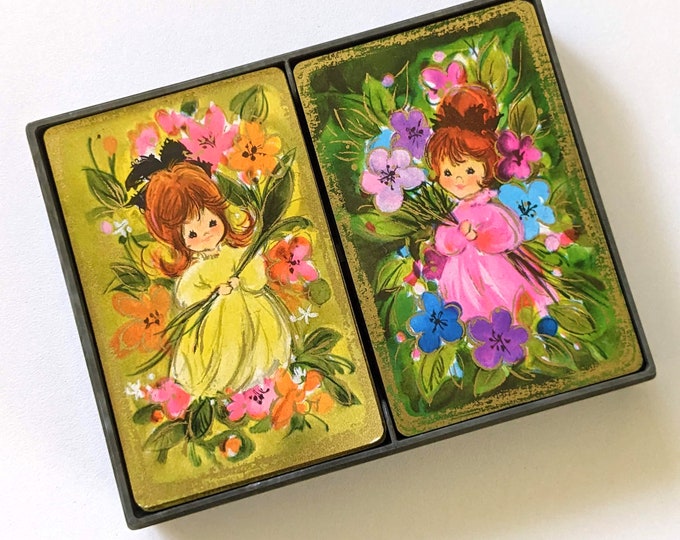 Flower Girls Vintage 1960s Playing Cards by Congress. - Etsy