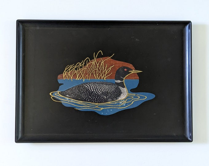 Loon Couroc Tray. Vintage Mid Century Large Rectangular Serving Tray ...
