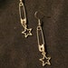 Safety Pin Earrings Star Charms Silver Tone Handmade Jewelry Unisex Hardware - Etsy
