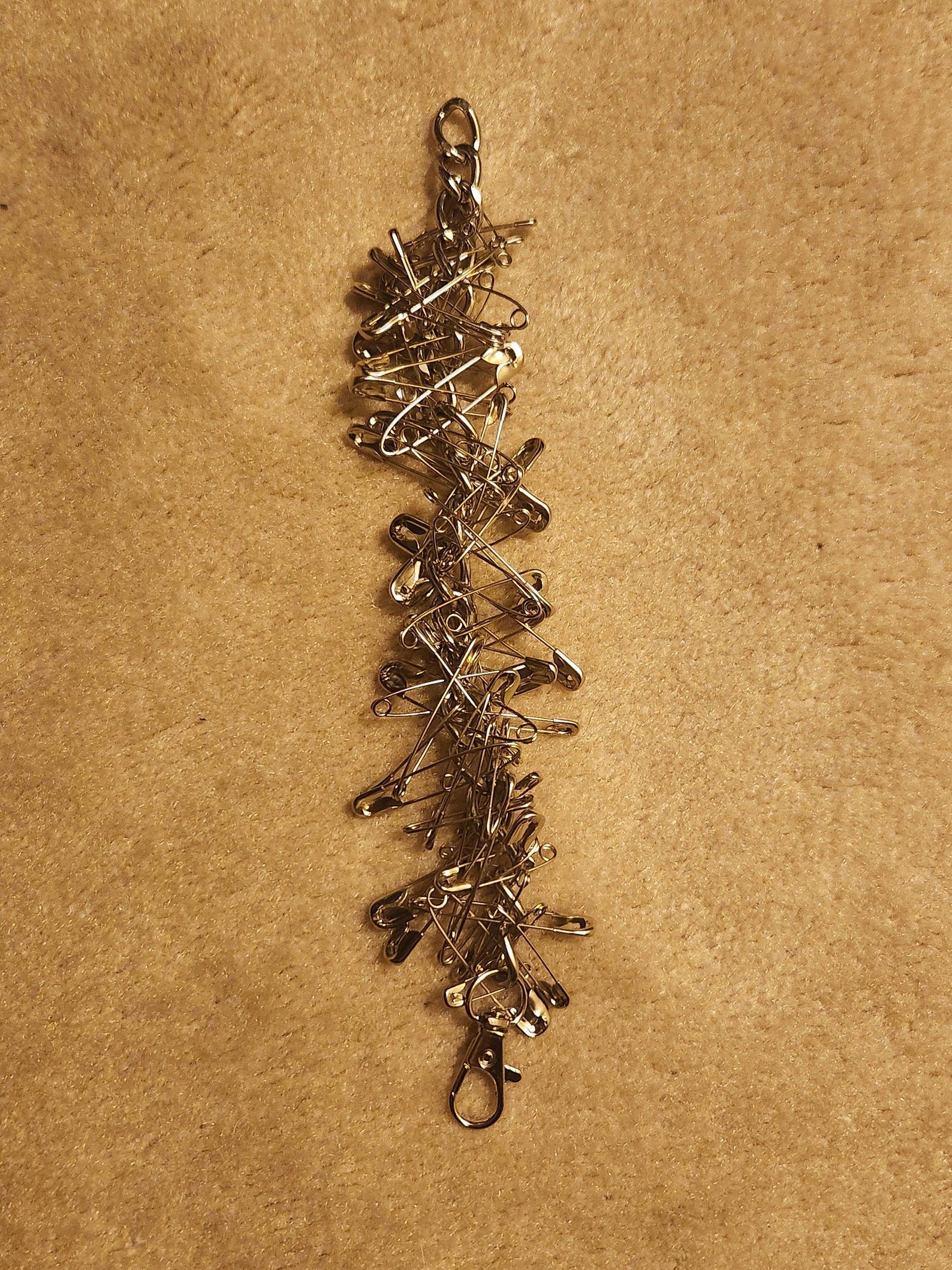 Safety Pin Bracelet Chain Metal Hardware Unisex Saftey Pins Handmade - Etsy