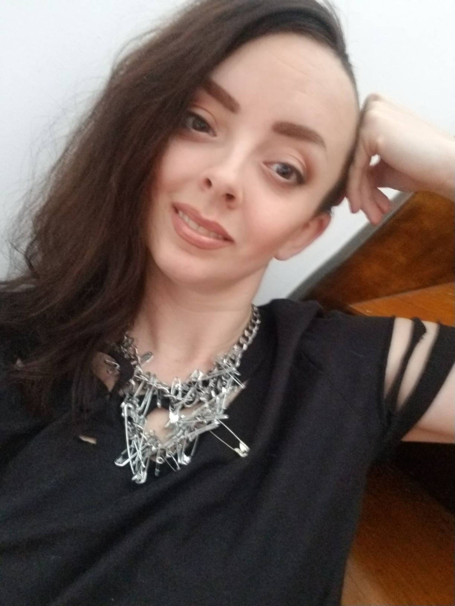 Safety pin necklace double chain necklace handmade punk | Etsy