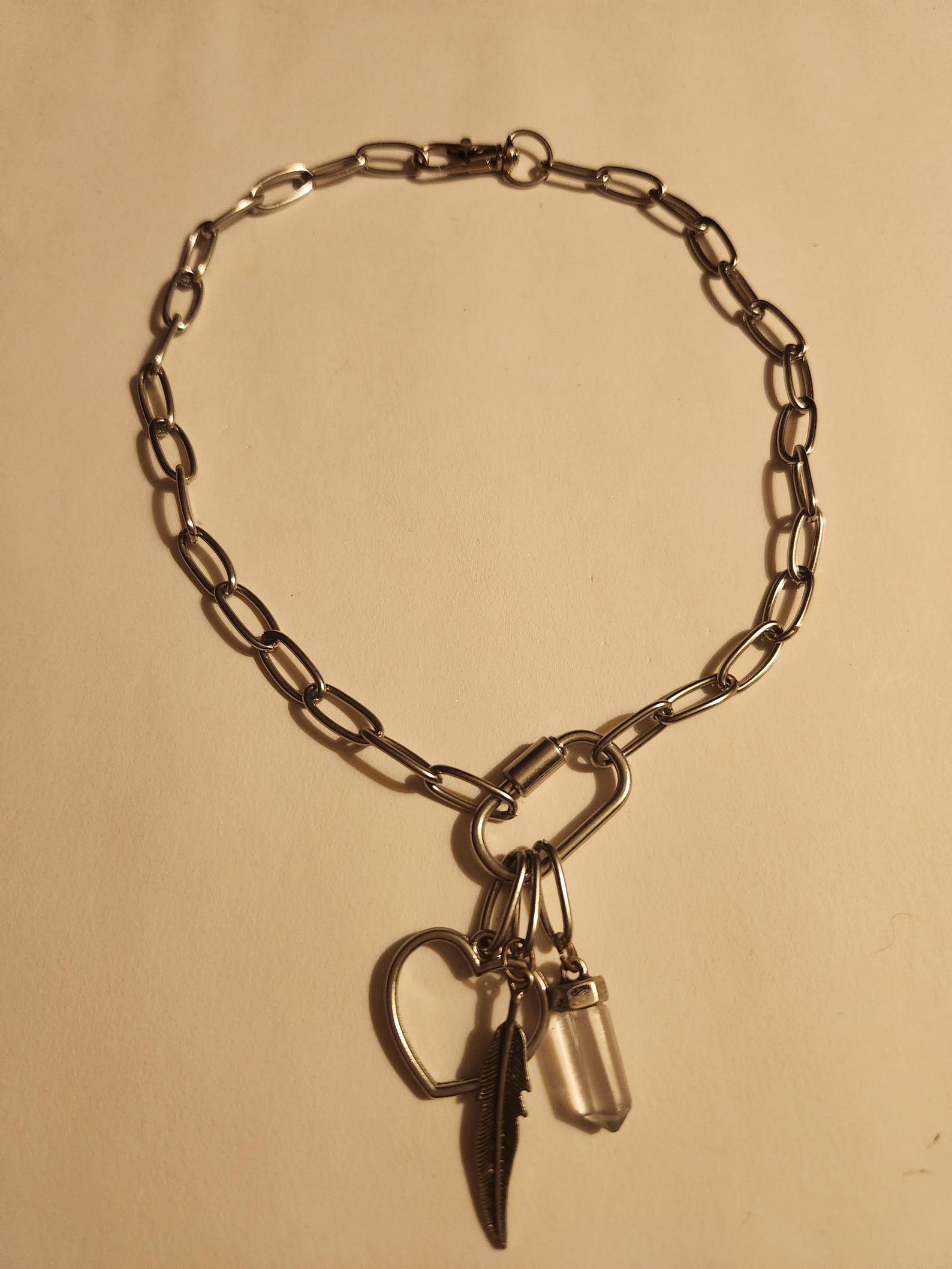 Carabiner Charm Necklace Chain Necklace Silver Jewelry Hardware ...