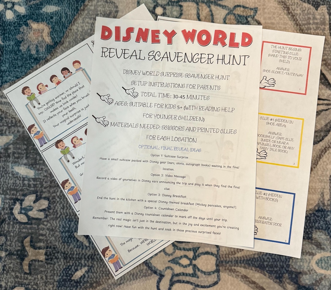 Disney World REVEAL Scavenger Hunt - Etsy