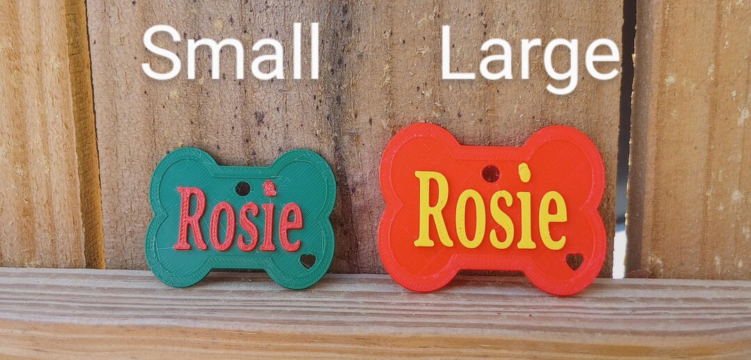 Small Dog Bone Name Tag - Etsy