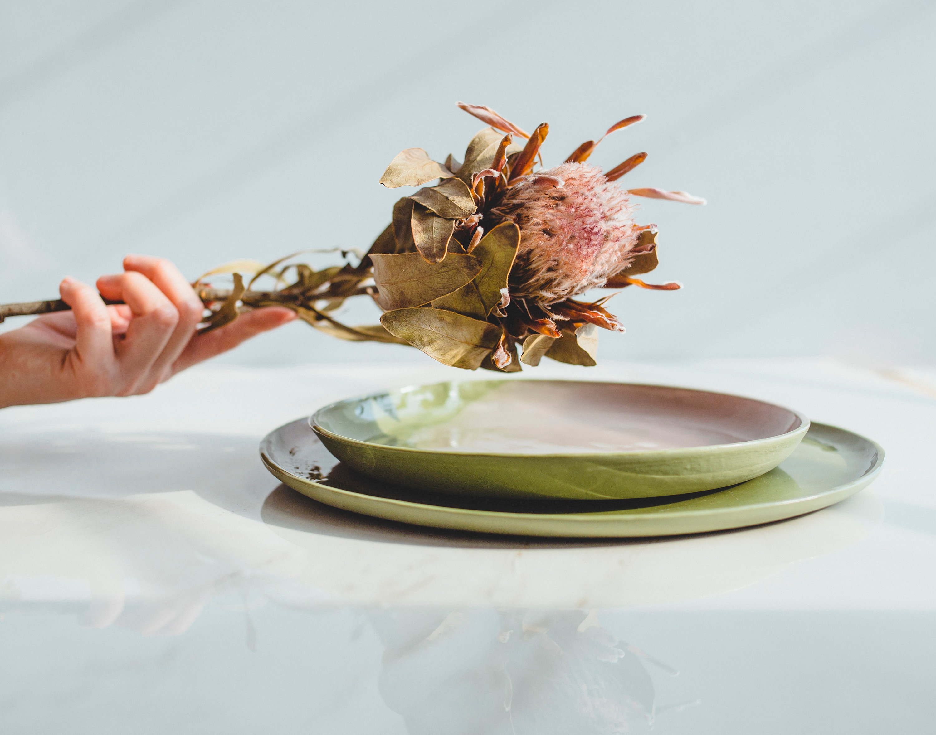 Stoneware Dinnerware Set Wedding Gift for Couple, Handmade Pottery ...