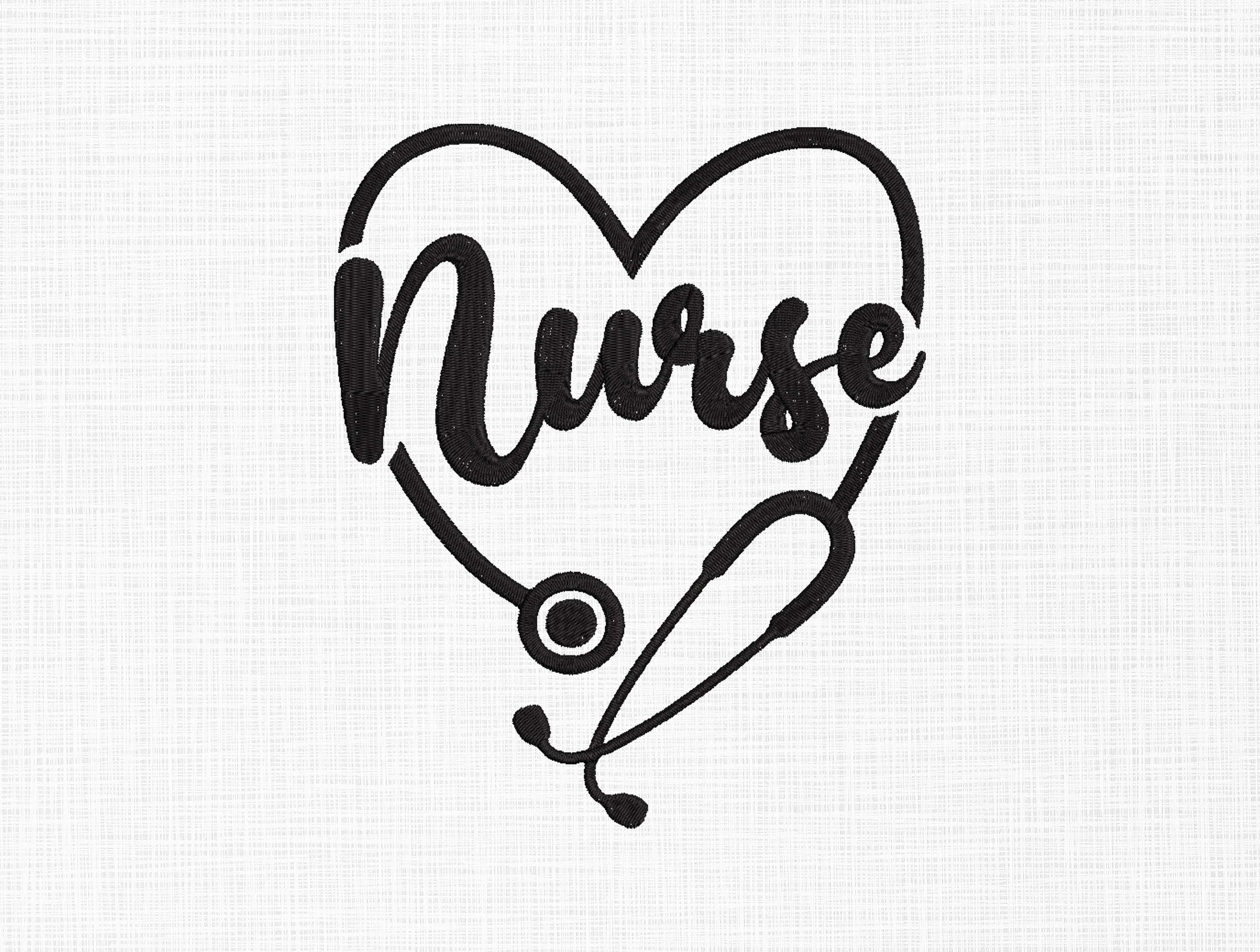 Nurse Embroidery Design Stethoscope Embroidery Design Heart Stethoscope ...