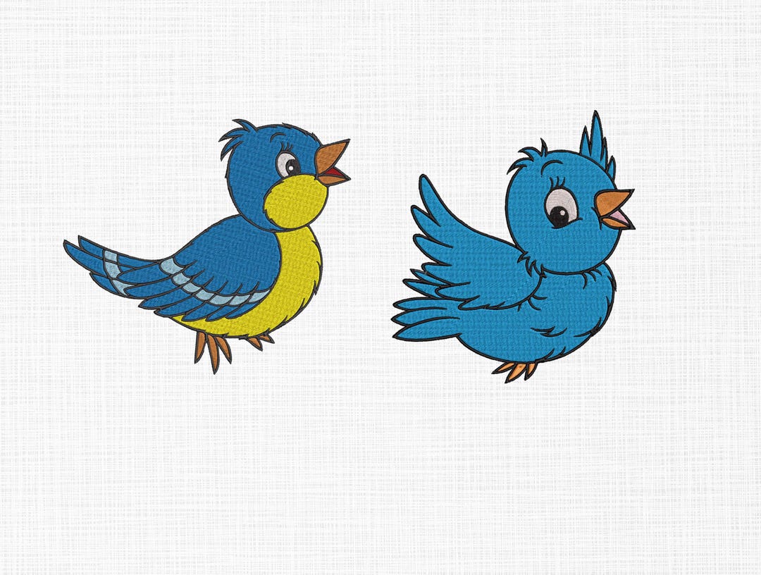Birds Bundle Embroidery Design Blue Bird Embroidery Design Animals ...