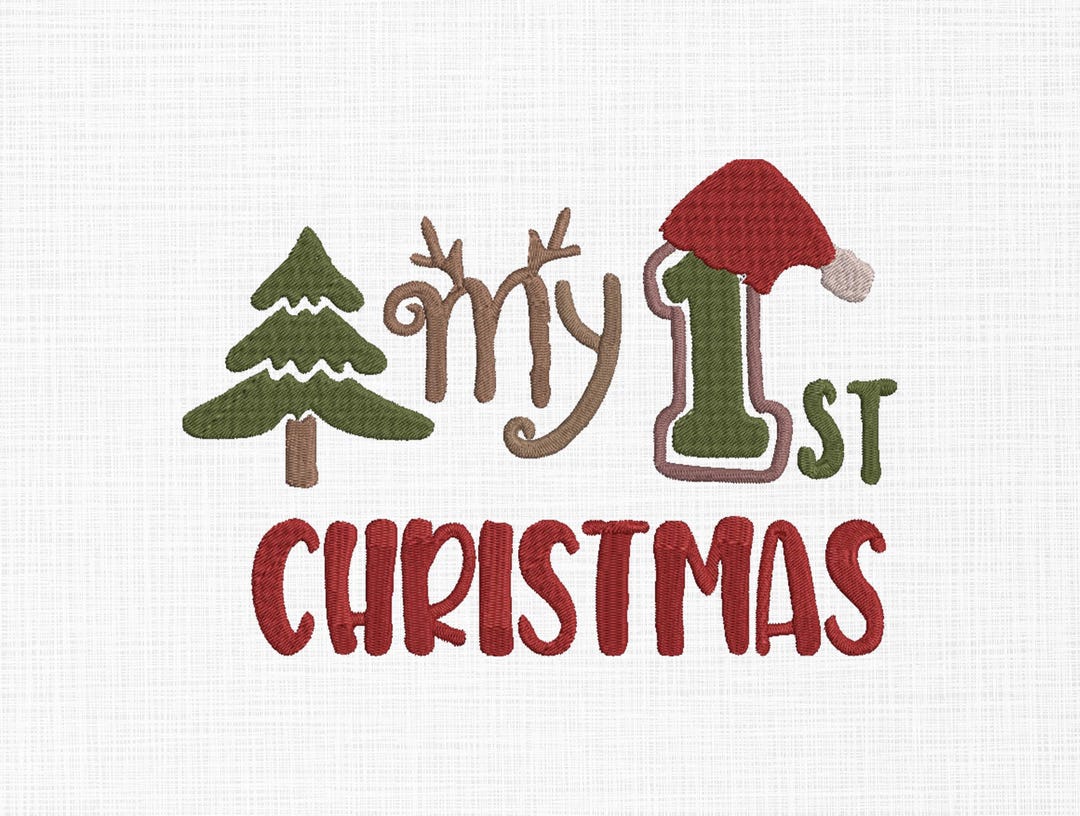 My First Christmas Embroidery Design Christmas Embroidery Design 1st ...