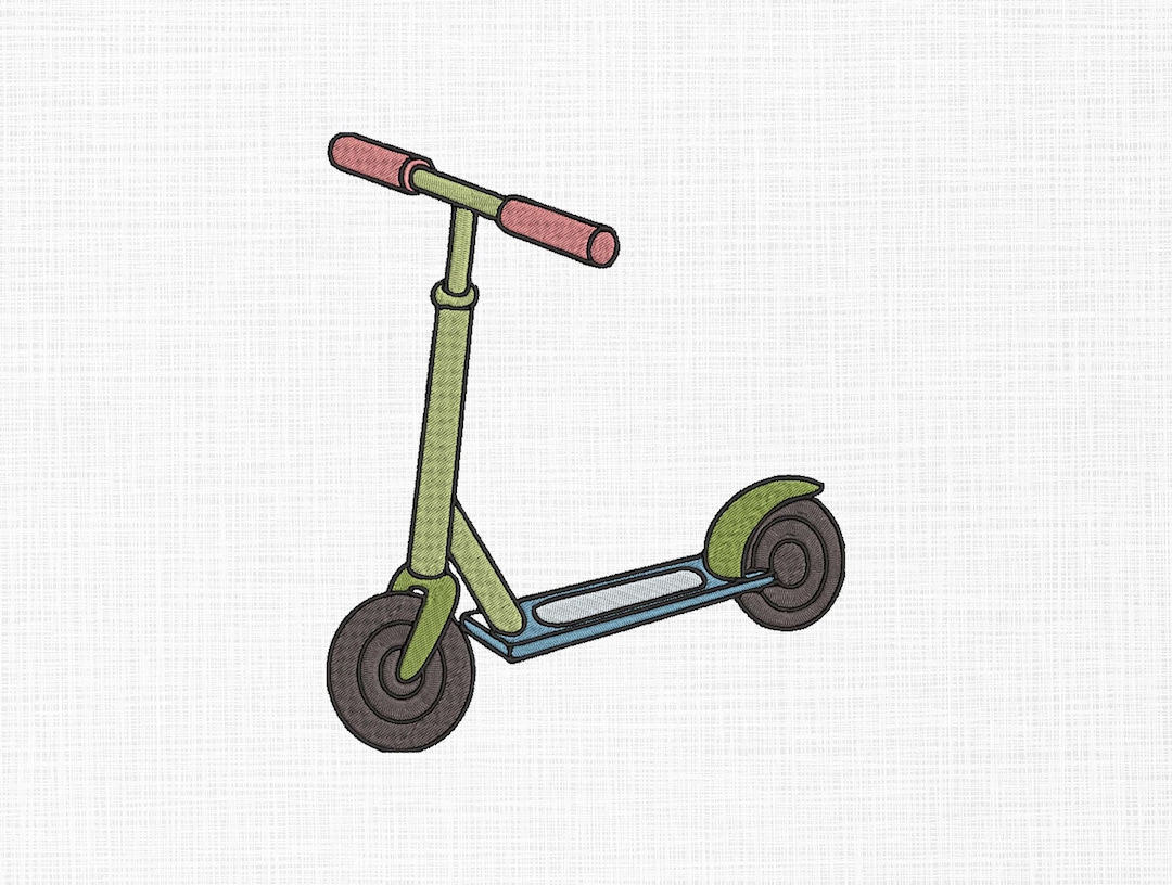Electric Scooter Embroidery Design Scooter Embroidery Design Scooter ...