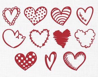 Heart Bundle Embroidery Design Red Heart Embroidery Hearts Embroidery ...