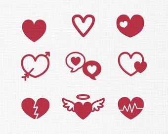 Heart Bundle Embroidery Design Red Heart Embroidery Hearts Embroidery ...