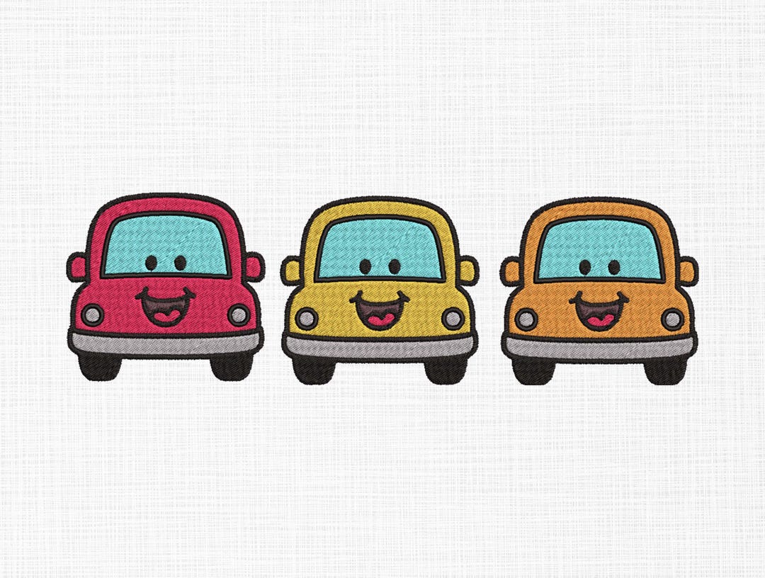 Cute Cars Bundle Embroidery Design Vehicles Embroidery Design Baby Cars ...