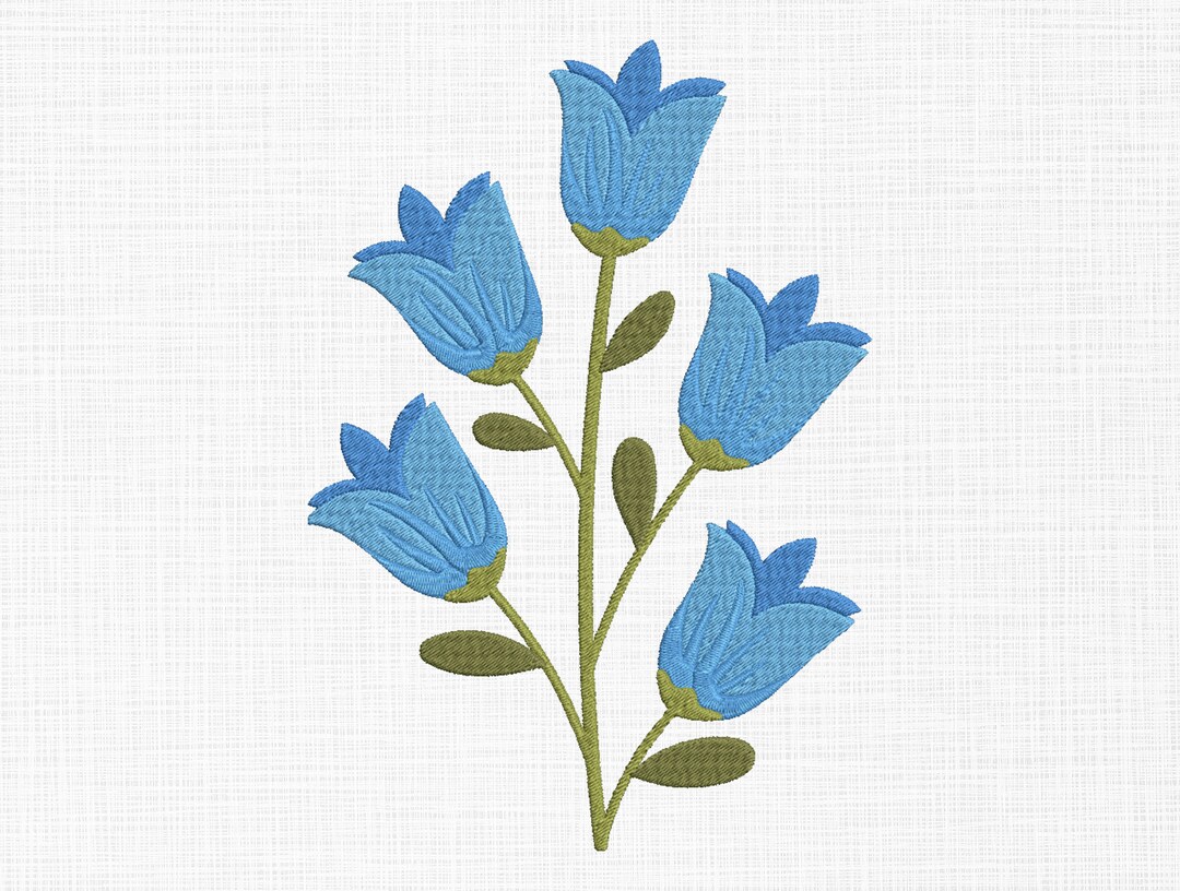 Flower Embroidery Design Blue Embroidery Design Machine Embroidery ...