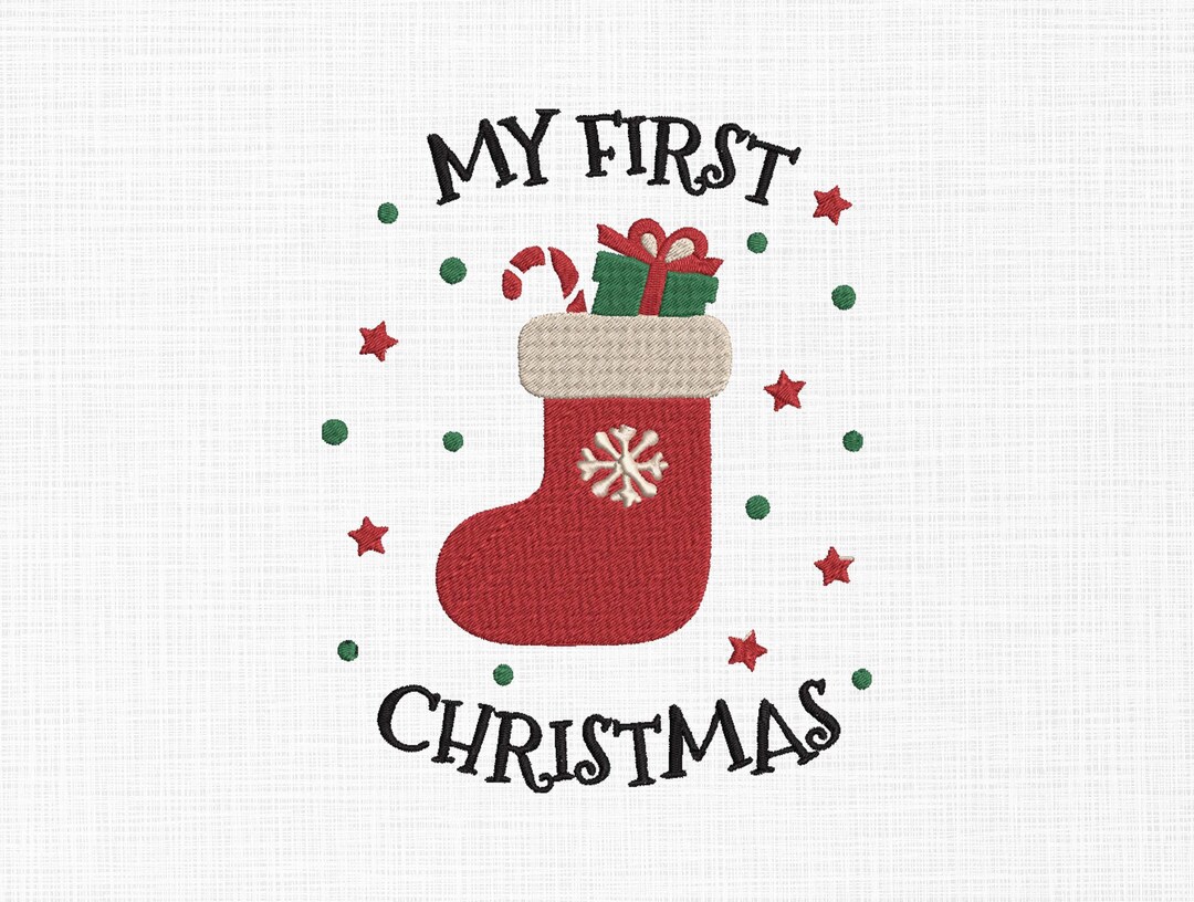 My First Christmas Embroidery Design Christmas Embroidery Design 1st ...