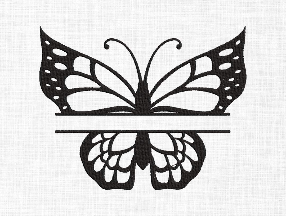 Butterfly Monogram Embroidery Design Silhouette Butterfly Embroidery ...