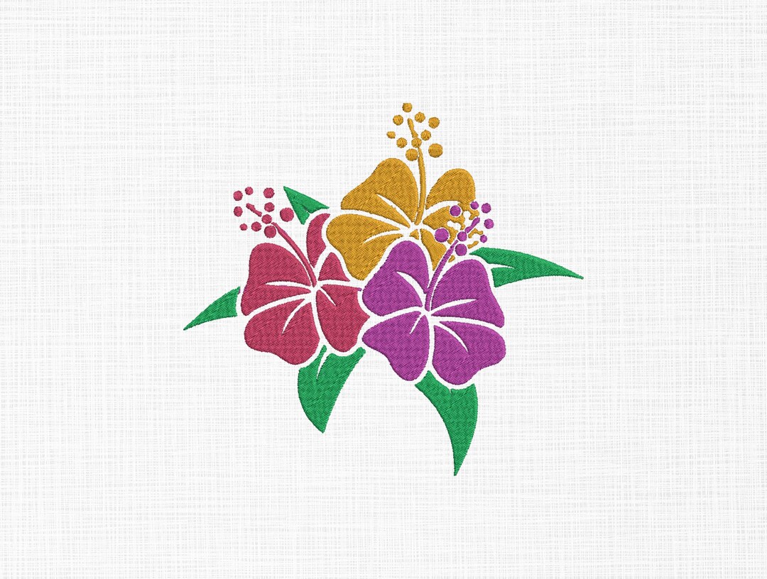 Hibiscus Flower Embroidery Design Hibiscus Embroidery Design Flowers ...