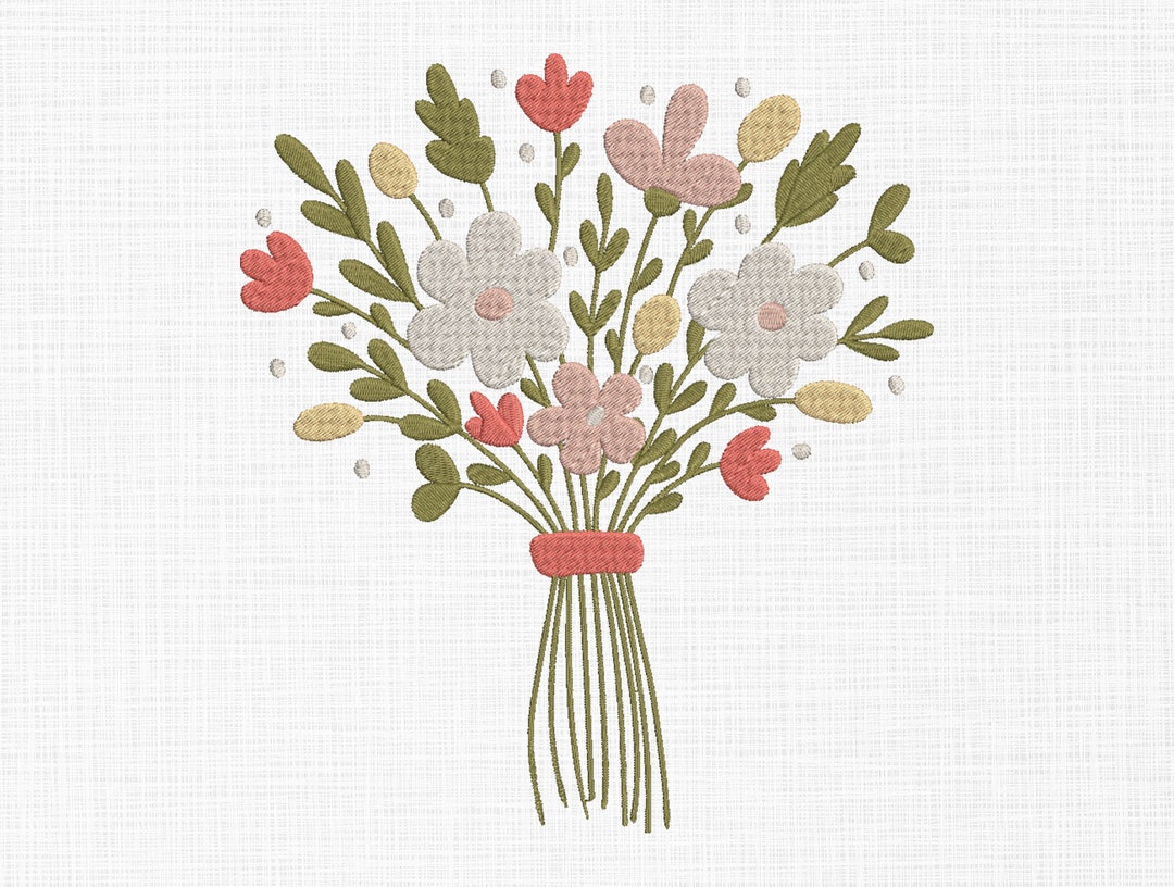 Floral Bouquet Embroidery Design Bouquet Embroidery Design Flower ...