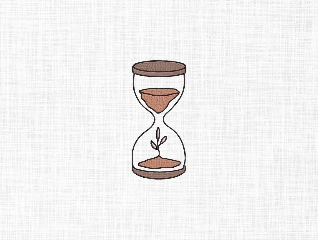 Hourglass Embroidery Design Waiting Glass Embroidery Design Glass in ...