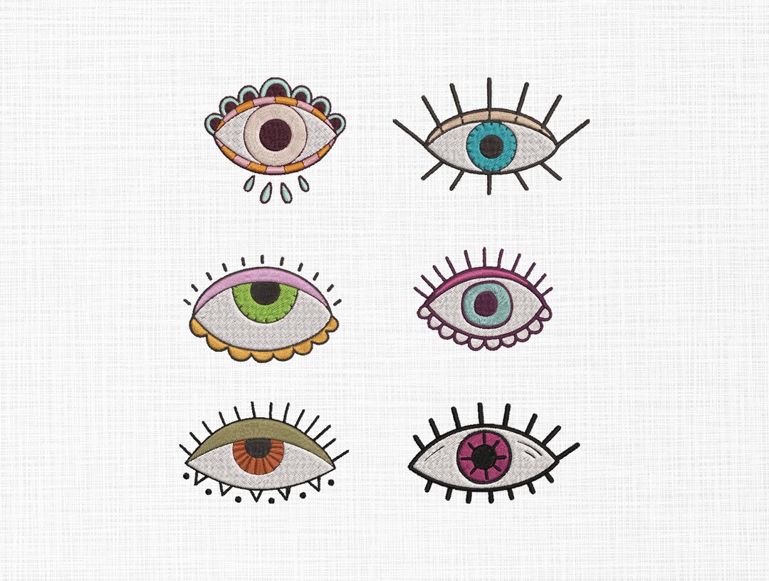 Evil Eyes Bundle Embroidery Design Eyes Embroidery Design Evil One Eye ...