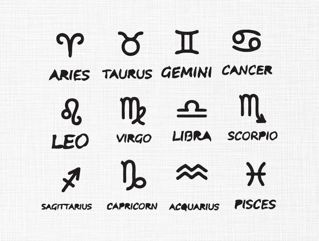 Zodiac Sign Bundle Embroidery Design Birth Sign Embroidery Design ...