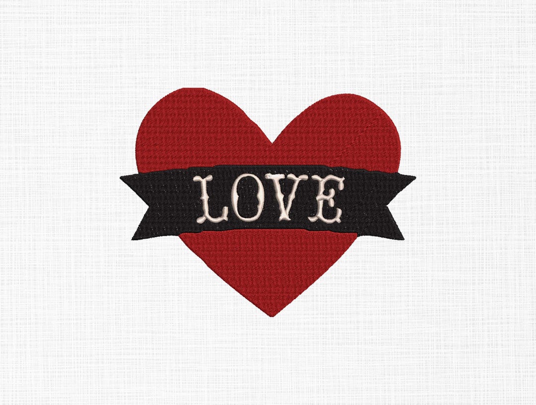 Love Heart Embroidery Design Heart Embroidery Design Valentine Heart ...