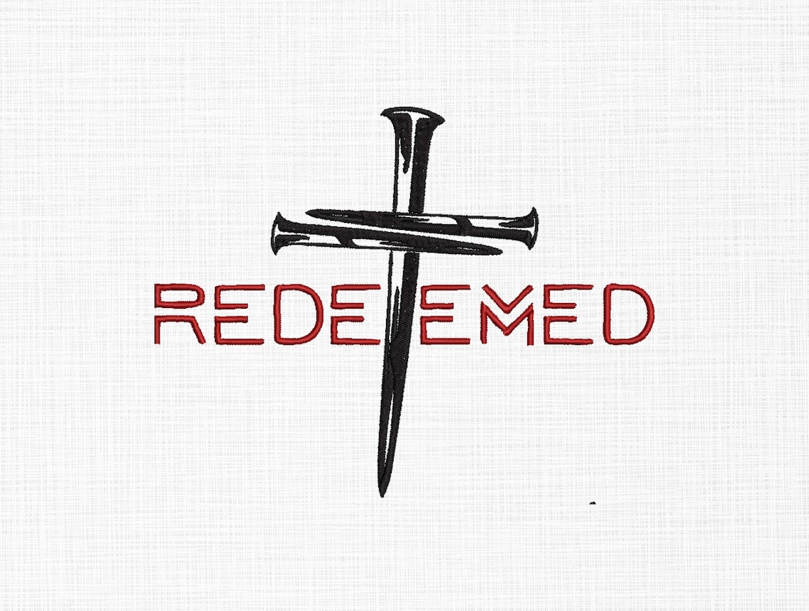 Redeemed Cross Embroidery Design Holy Cross Embroidery Design Faith ...