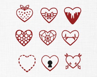 Heart Bundle Embroidery Design Red Heart Embroidery Hearts Embroidery ...