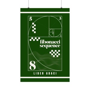 Fibonacci Sequence Poster Math Art Print, Golden Ratio Wall Decor ...