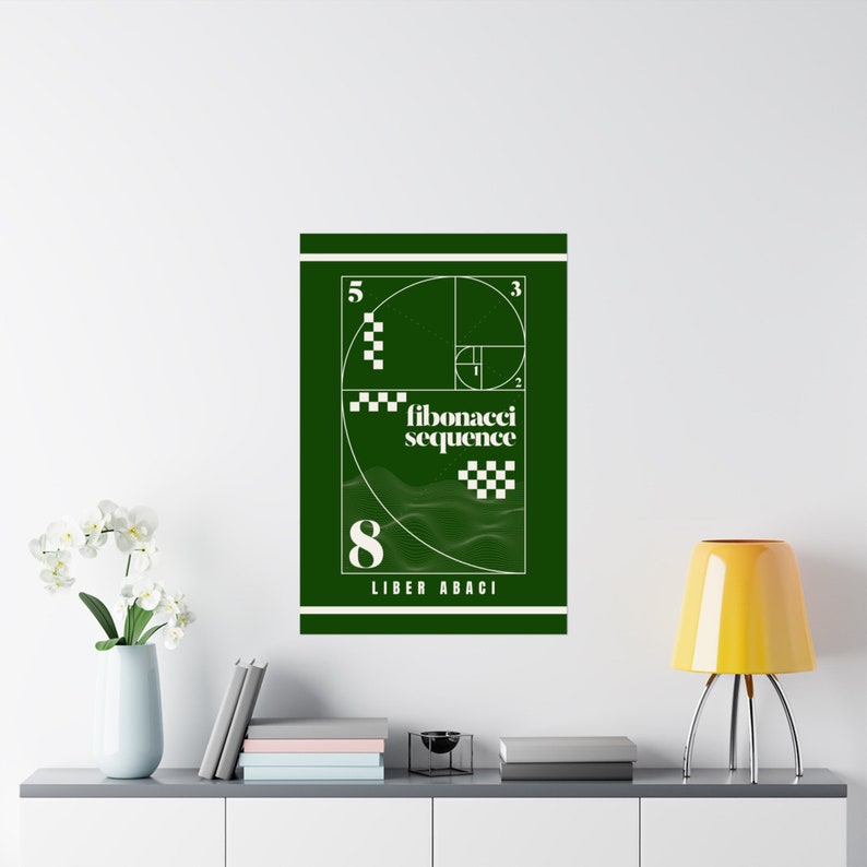 Fibonacci Sequence Poster Math Art Print, Golden Ratio Wall Decor ...