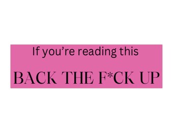 Back the Fuck up Bumper Sticker - Etsy