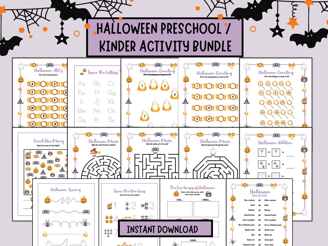 Halloween Preschool & Kindergarten Activity Printables Halloween ...