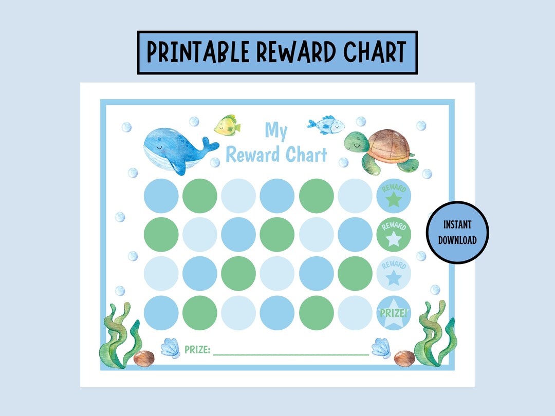 Kids Under the Sea Reward Chart Printable Ocean Sticker Chart Sea ...
