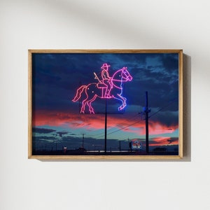 Cowboy Neon Sign Art Print, Western Cowgirl Print, Ranch Wall Decor ...