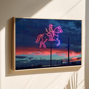 Cowboy Neon Sign Art Print, Western Cowgirl Print, Ranch Wall Decor ...