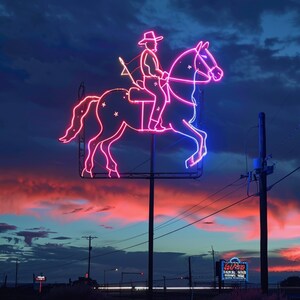 Cowboy Neon Sign Art Print, Western Cowgirl Print, Ranch Wall Decor ...