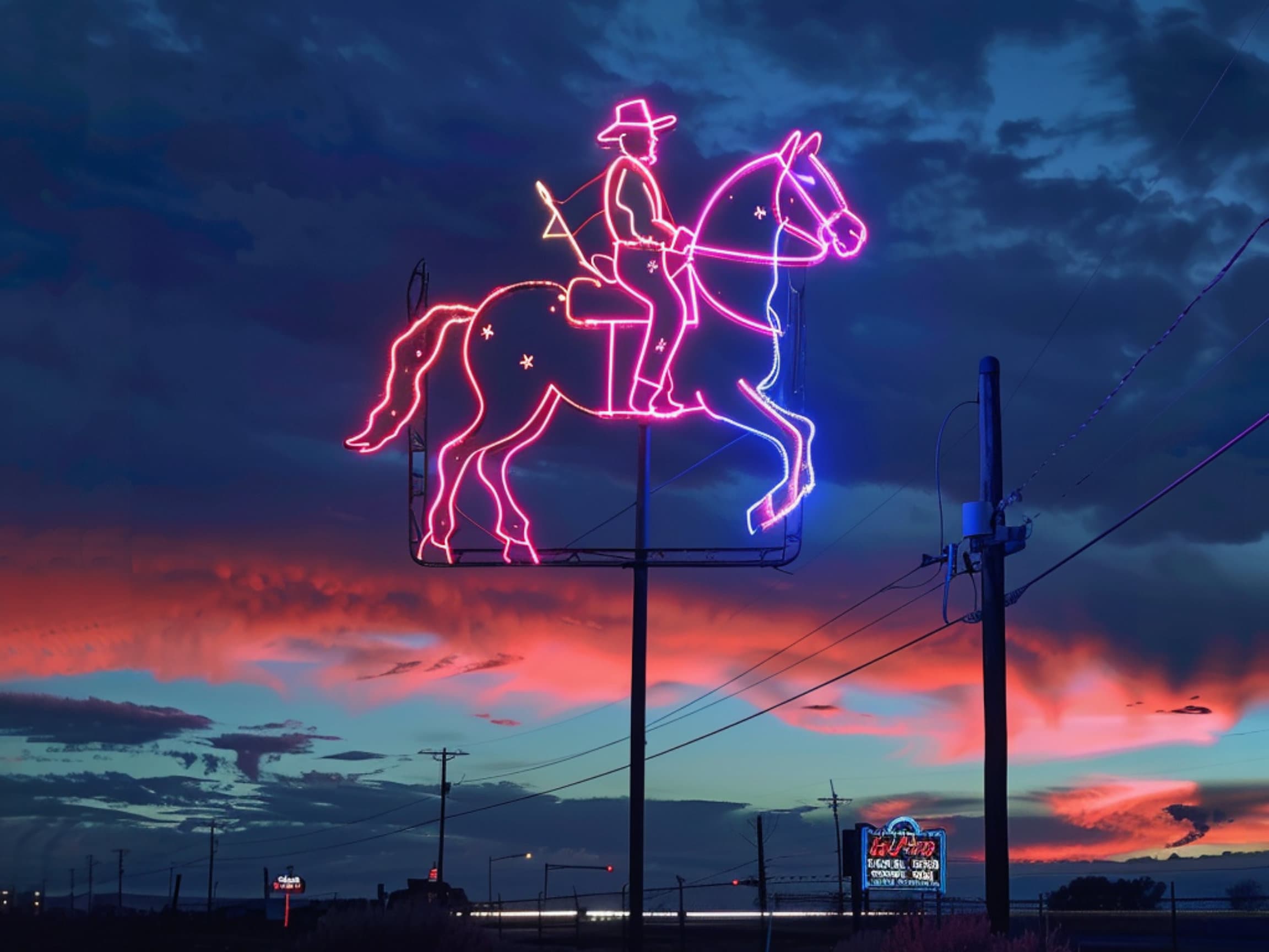 Cowboy Neon Sign Art Print, Western Cowgirl Print, Ranch Wall Decor ...