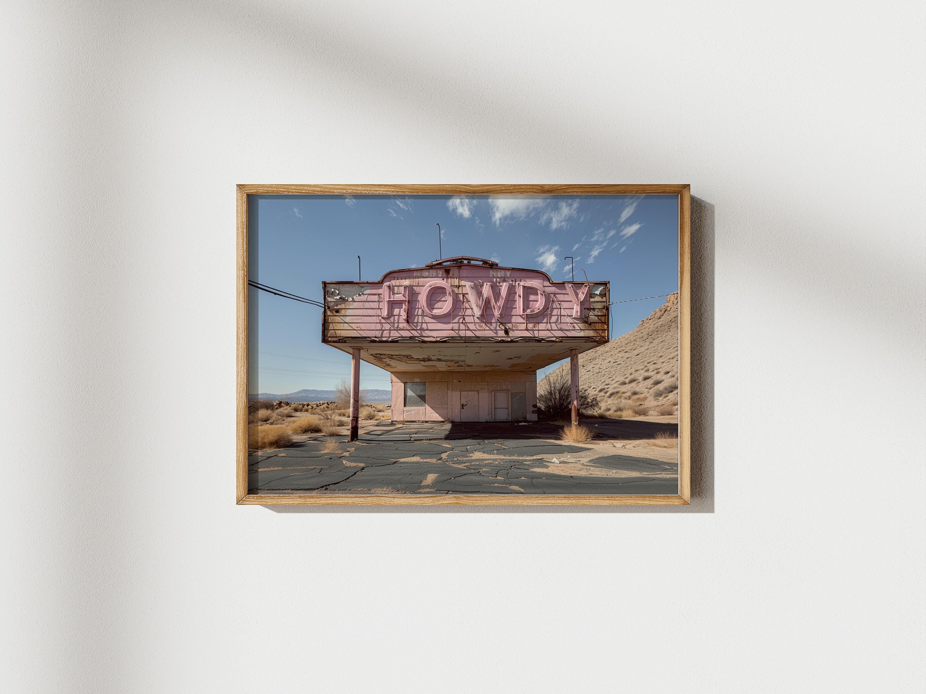 Pink Howdy Sign Art Print, Western Cowgirl Print, Girly Wall Art ...