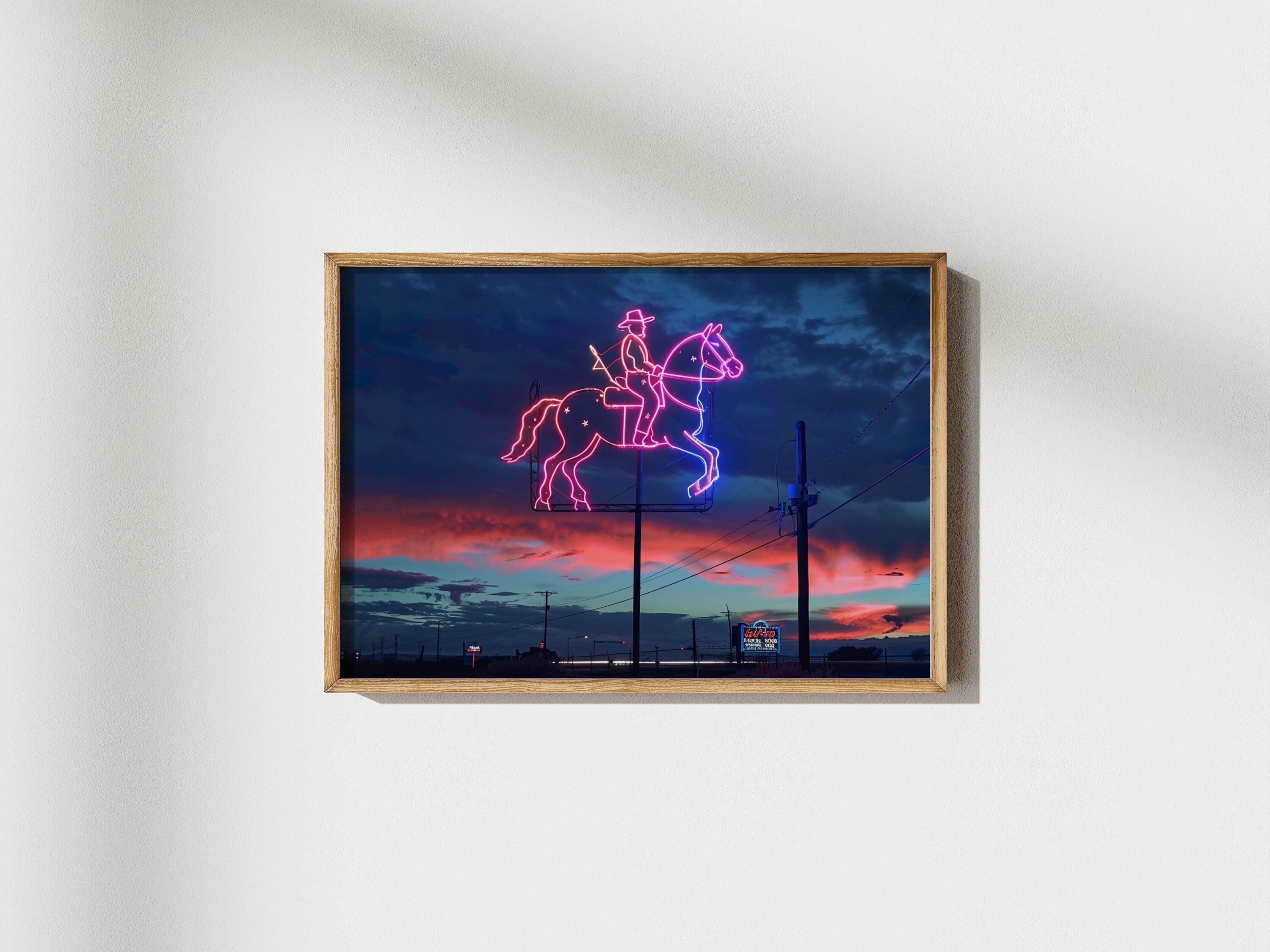 Cowboy Neon Sign Art Print, Western Cowgirl Print, Ranch Wall Decor ...