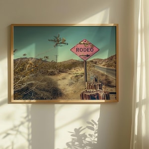 Retro Pink Rodeo Sign Print, Western Roadtrip, Western Cowgirl Print ...