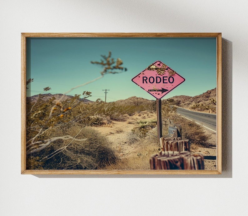 Retro Pink Rodeo Sign Print, Western Roadtrip, Western Cowgirl Print ...