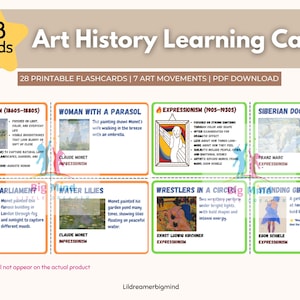 Art History Learning Cards– 28 Printable Cards | 7 Art Eras | PDF ...