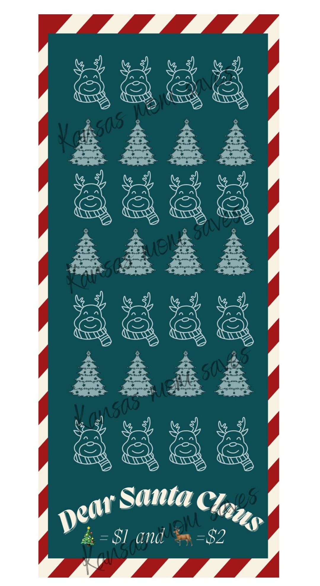 Dear Santa Claus Printable Mini Savings Challenge for Christmas Goals ...